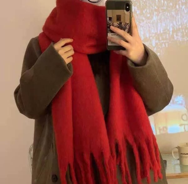 Mikasa Inspired Scarf | Cozy Red Winter Anime Scarf